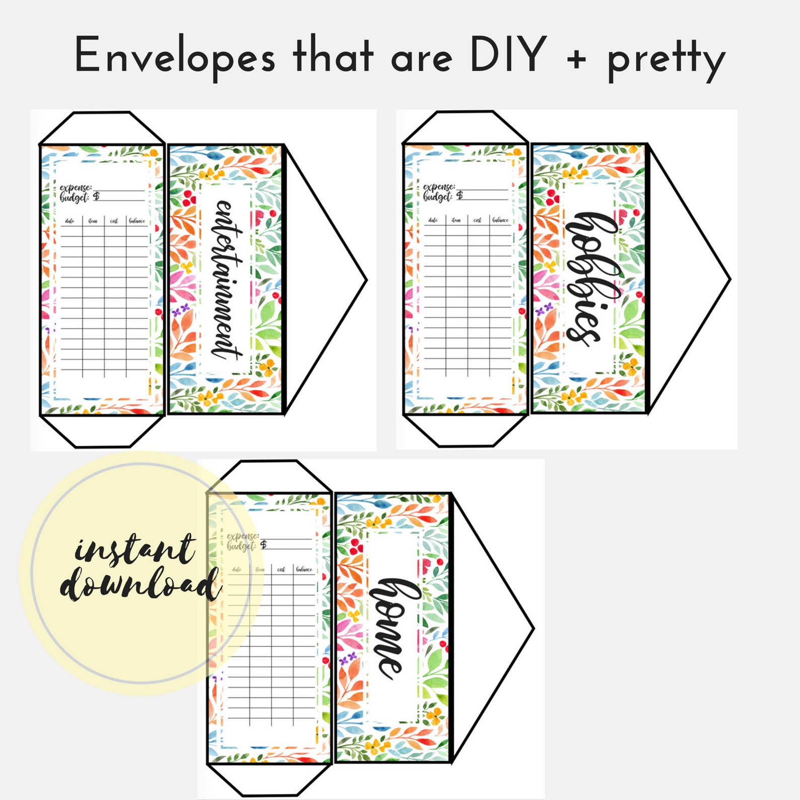 PRINTABLE Money Envelopes Cash Envelopes Cash Envelope | Etsy