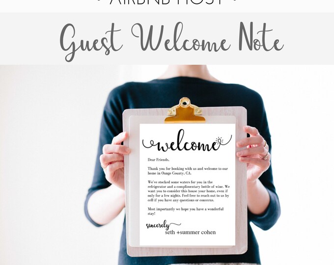 PRINTABLE Custom Welcome Note Welcome to Our Home Welcome - Etsy