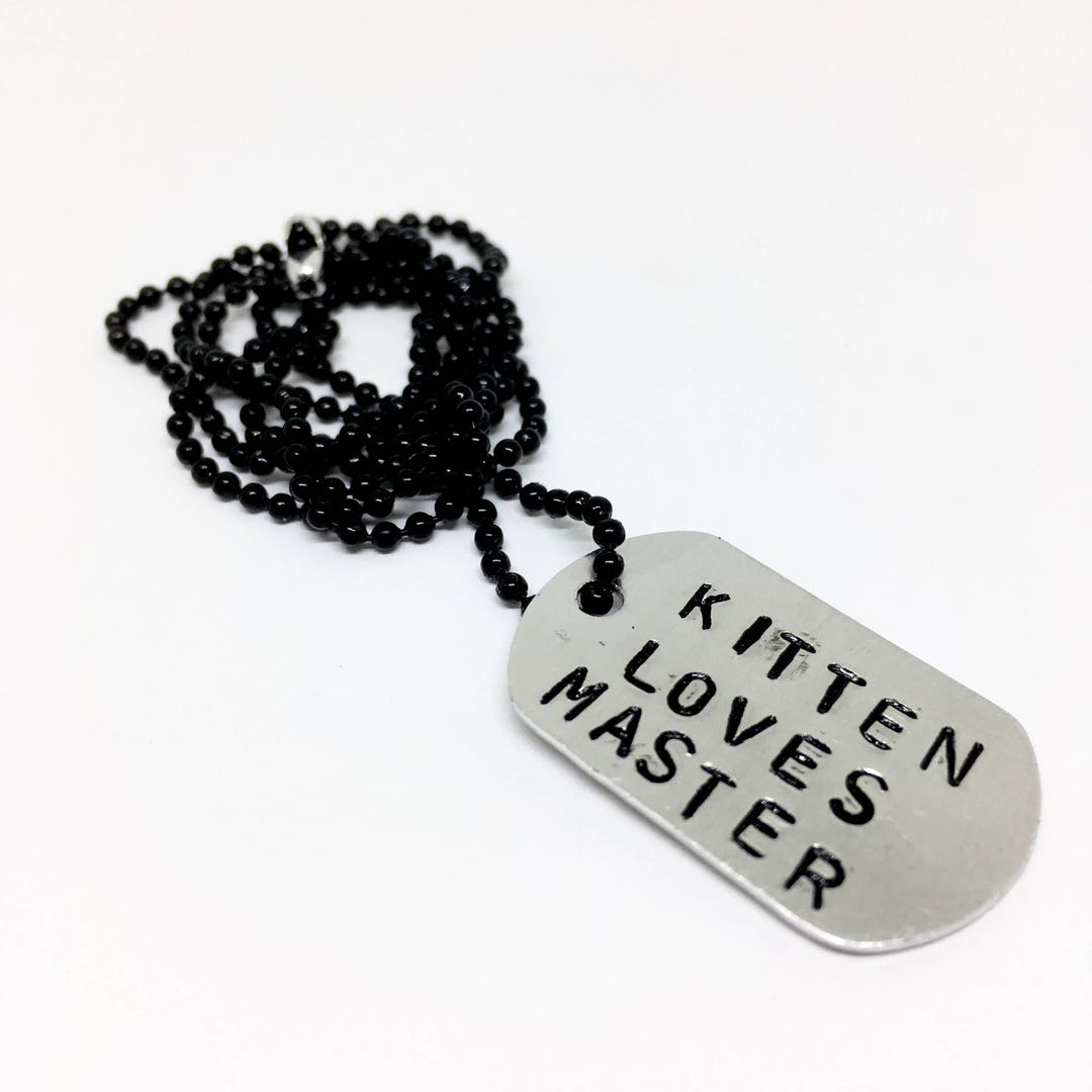 Kitten, Master, Necklace, Kitten Loves Master, Bdsm Necklace, Kitten ...