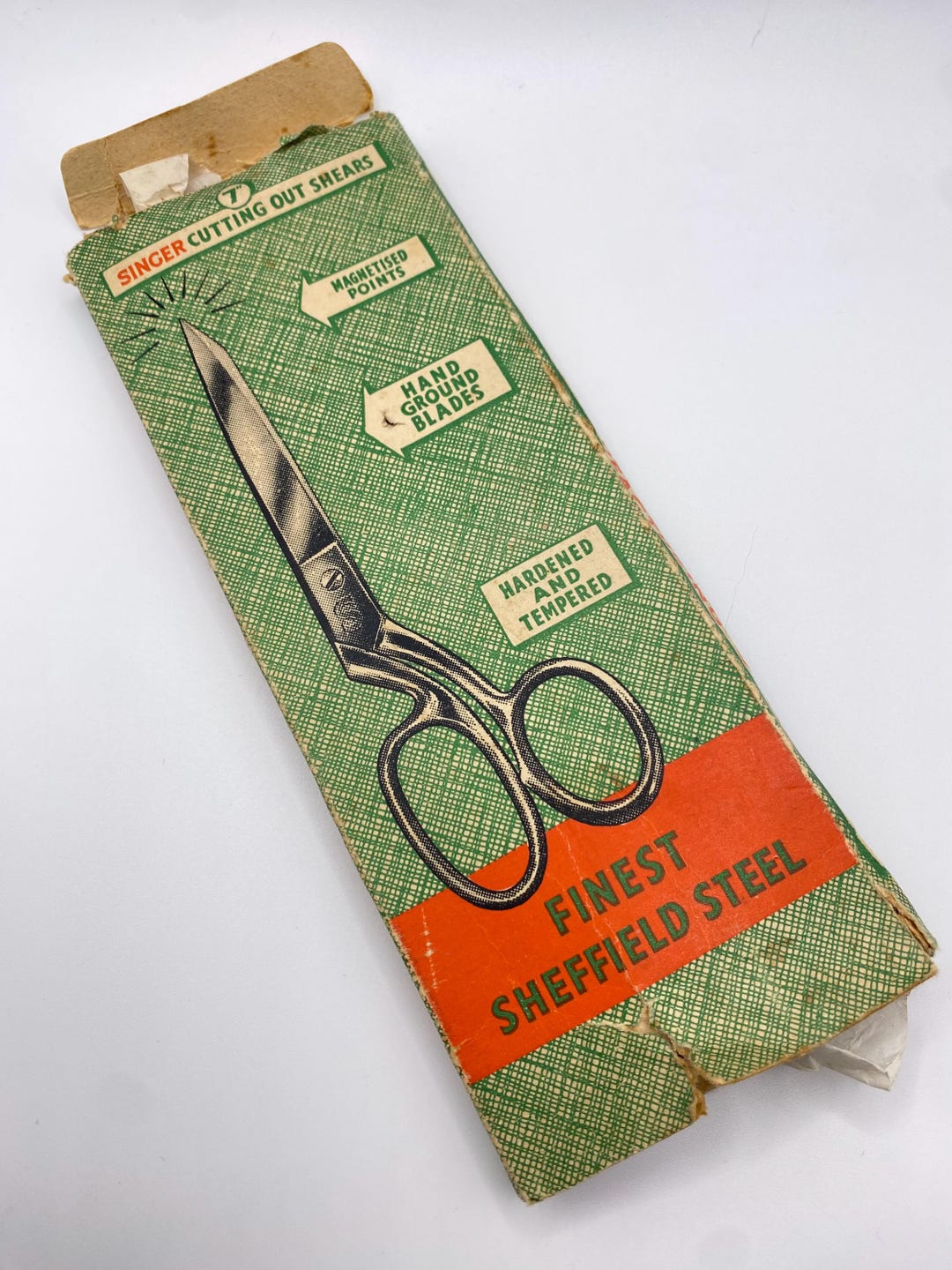 Vintage Singer 7 Cutting Out Scissors Sheffield Steel With Chrome on ...