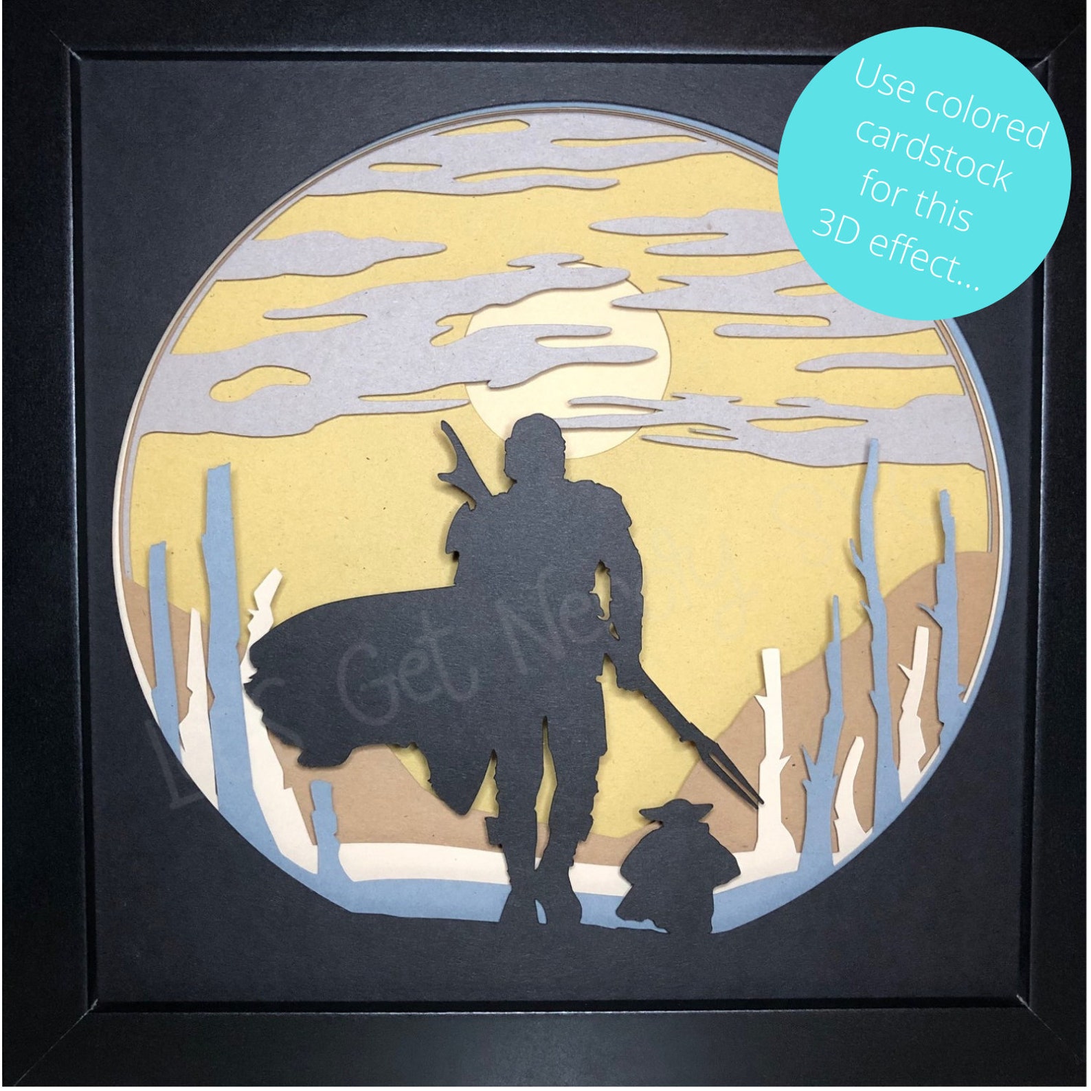 Mandalorian Corvus Shadow Box SVG - Digital Download Craft Svg, Png ...