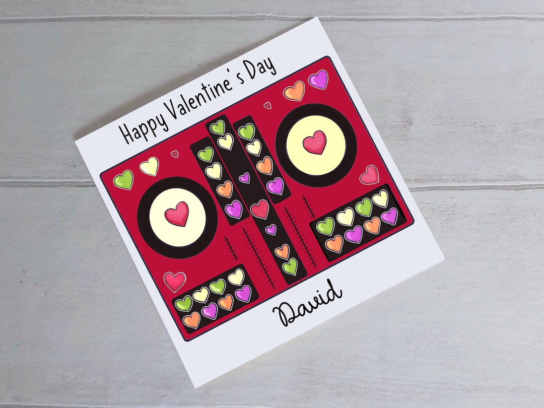 DJ Decks Valentine's Card, Mixing Decks Valentine Card, Turntable ...