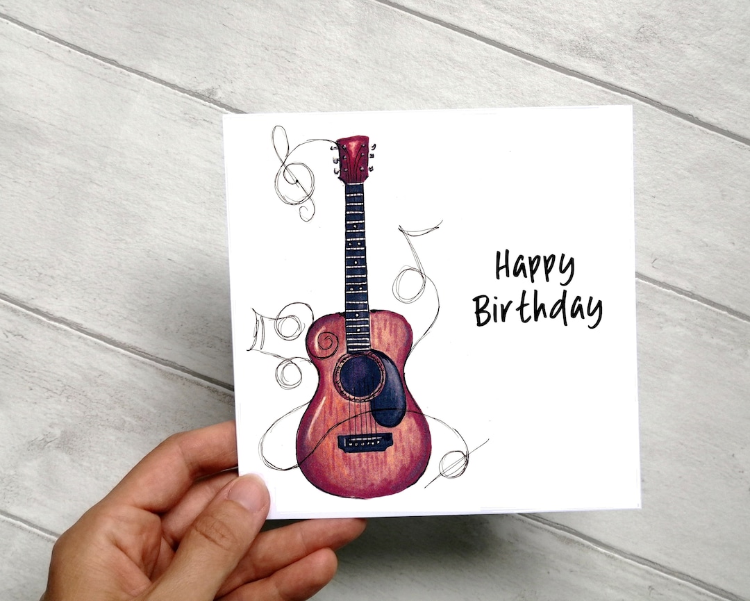 Guitar Card, Guitar Birthday Card, Guitar, Rock Card, Rock Music ...