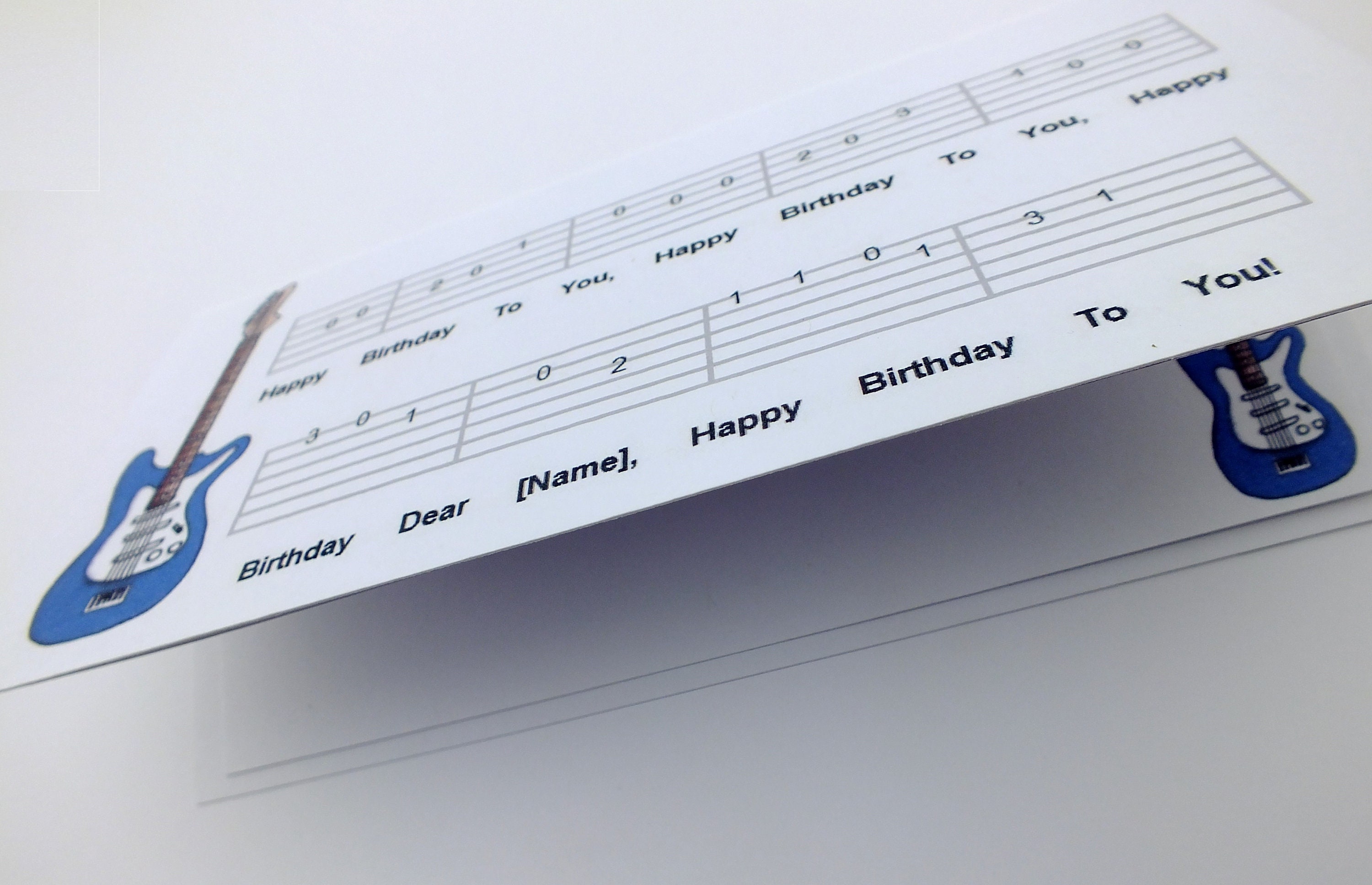 Guitar Birthday Card Electric Guitar Card for Musician - Etsy