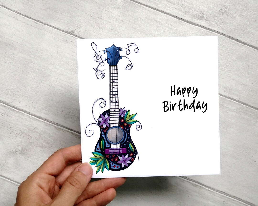 Ukulele Birthday Card, Ukulele Card, Musician Birthday Card, Ukulele ...