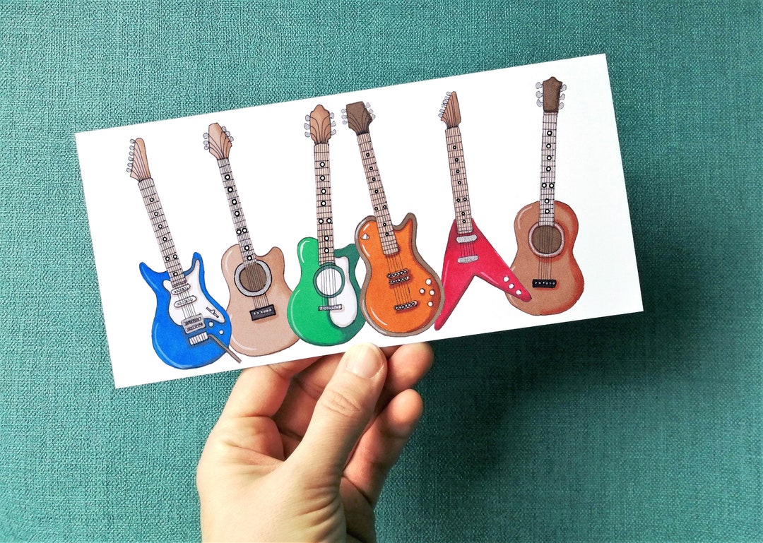 Guitar Birthday Card, Guitarist Card, Music Lover Card, Electric Guitar ...