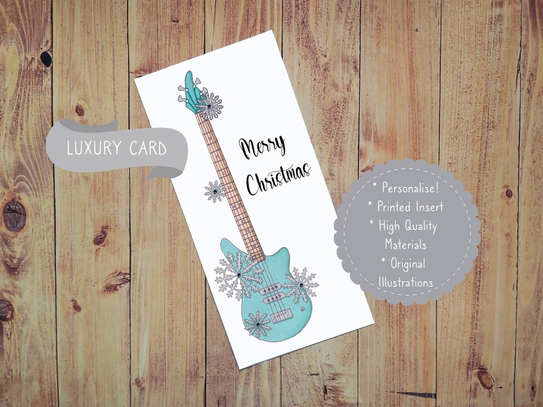 Bass Christmas Card Bass Player Christmas Card Bassist - Etsy