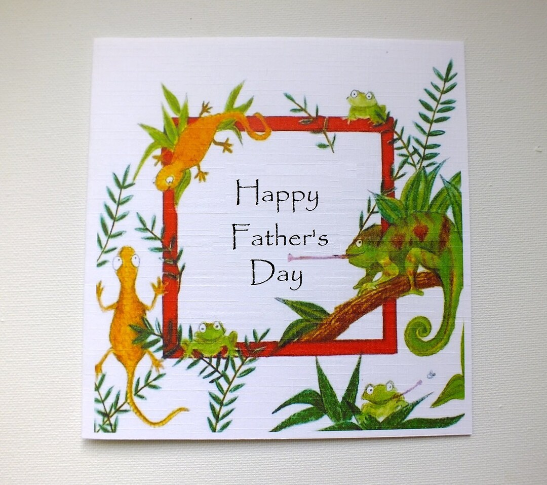 Lizard Father's Day, Chameleon Father's Day Card, Reptile Father's Day ...