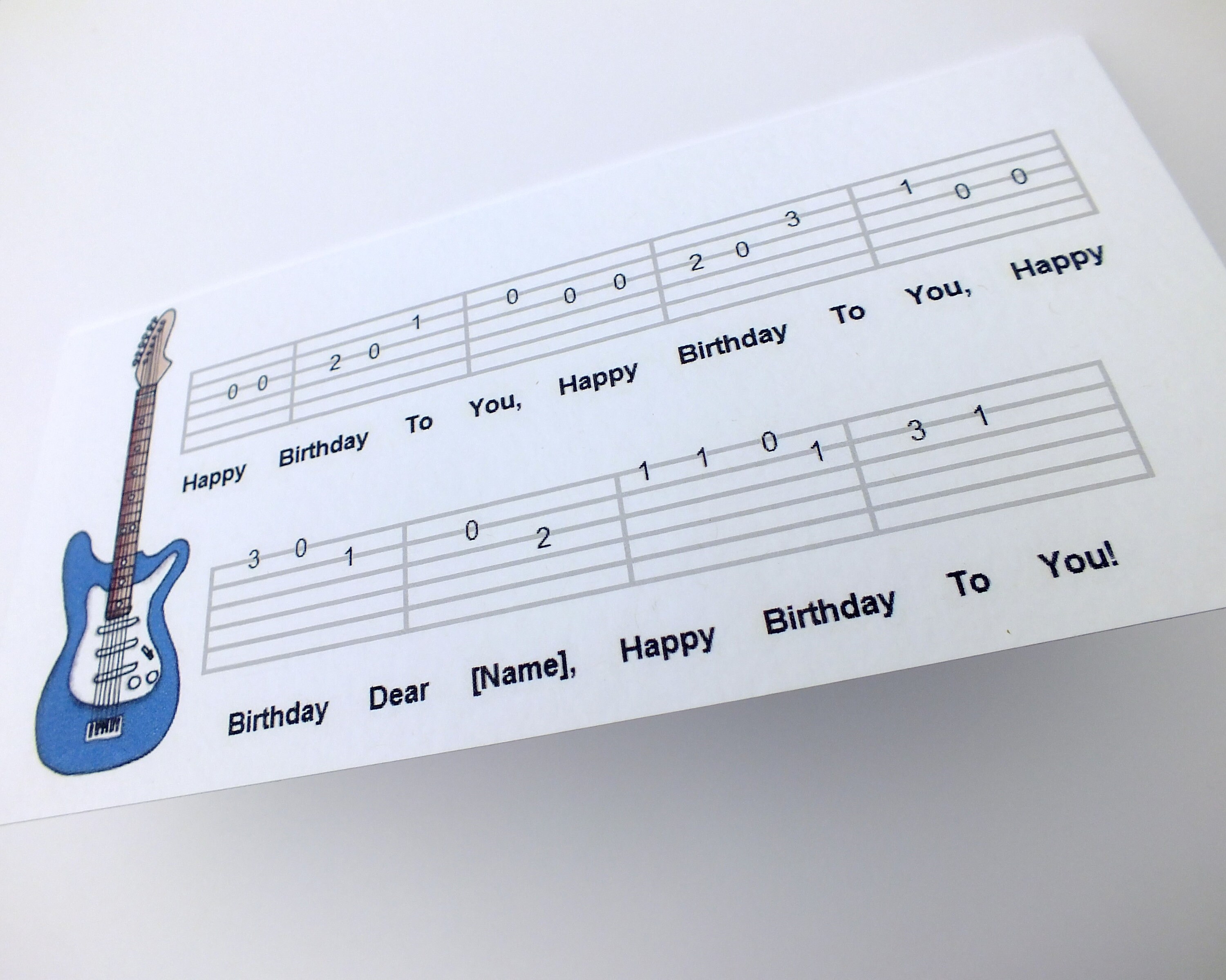 Guitar Birthday Card Electric Guitar Card for Musician - Etsy