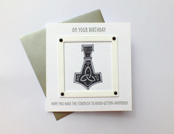 Mjolnir Card Thor Card Norse Mythology Funny Geek Card | Etsy