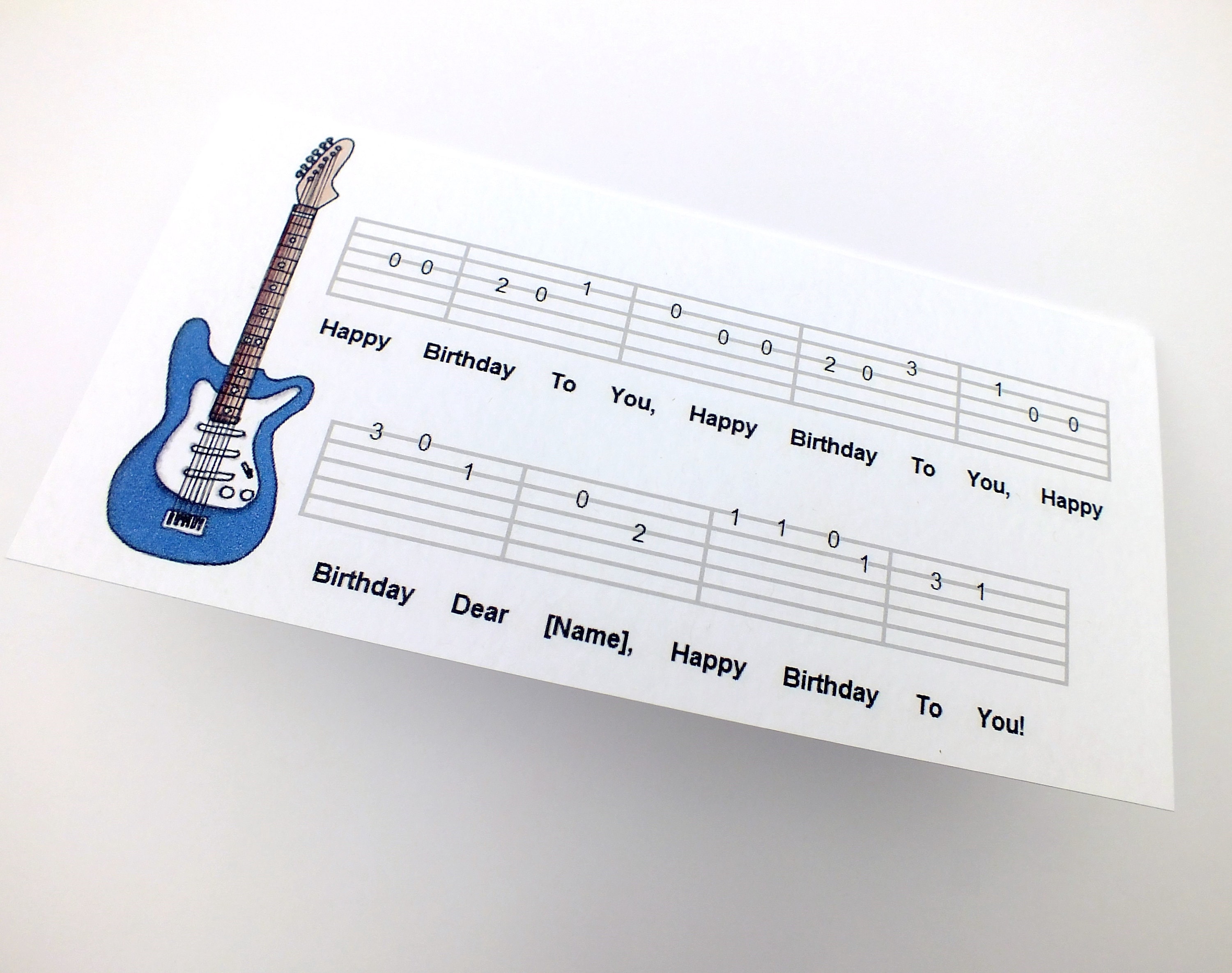Guitar Birthday Card, Electric Guitar Card for Musician, Guitarist Card ...