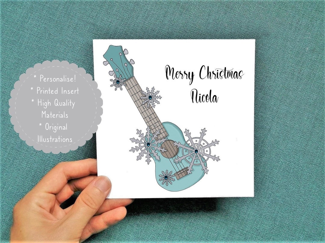 Ukulele Christmas Card Personalised Ukulele Christmas Card - Etsy