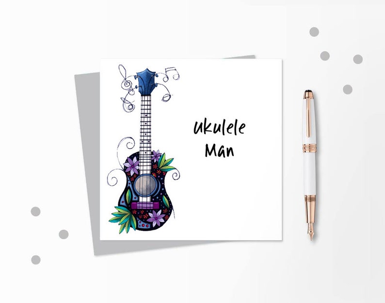 Ukulele Birthday Card Ukulele Card Musician Birthday Card - Etsy