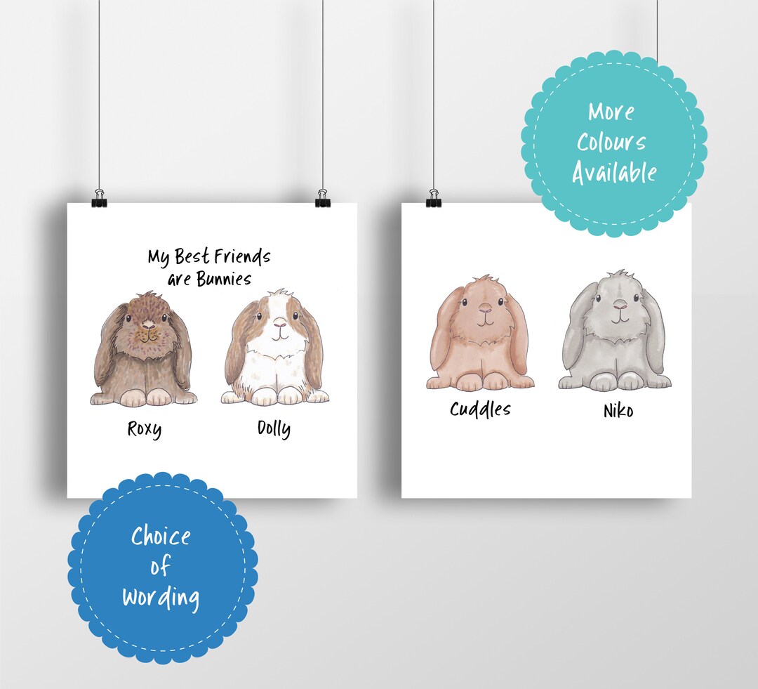 Personalised Rabbit Print Custom Bunny Print Bunny Lover - Etsy