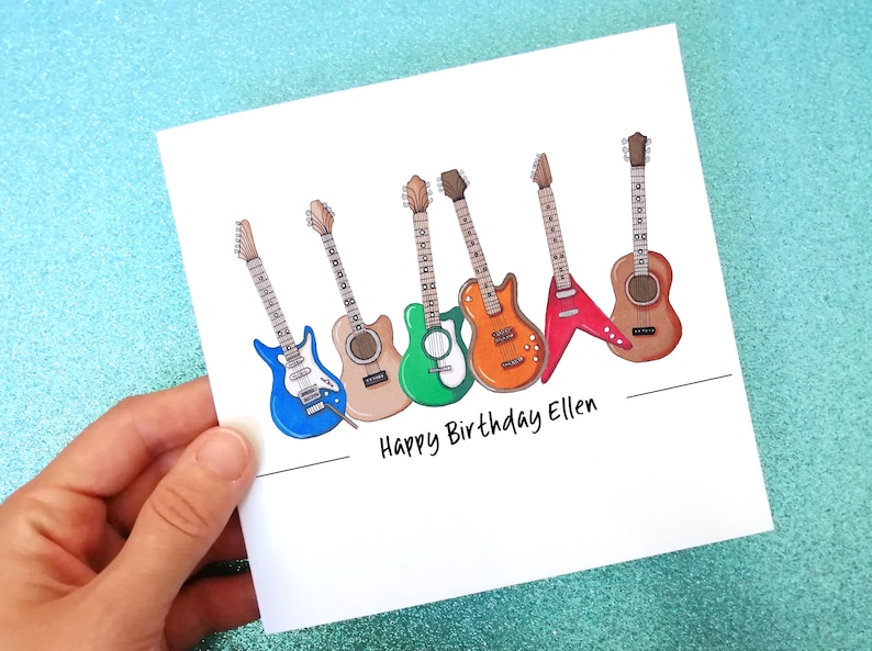 Guitar Birthday Card Music Birthday Card You Rock Card - Etsy Ireland