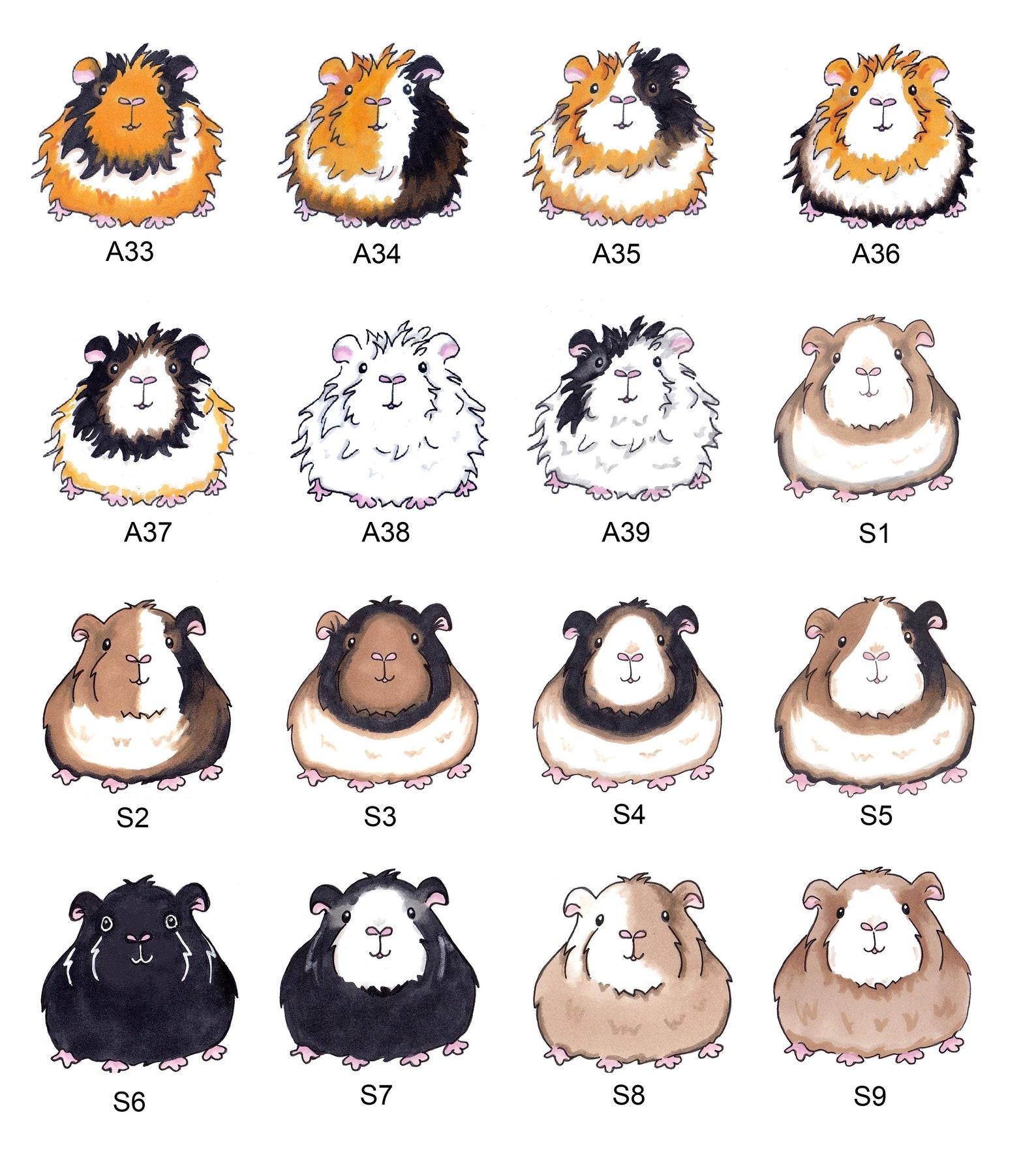 Personalised Guinea Pig Print Custom Guinea Pig Print Guinea - Etsy