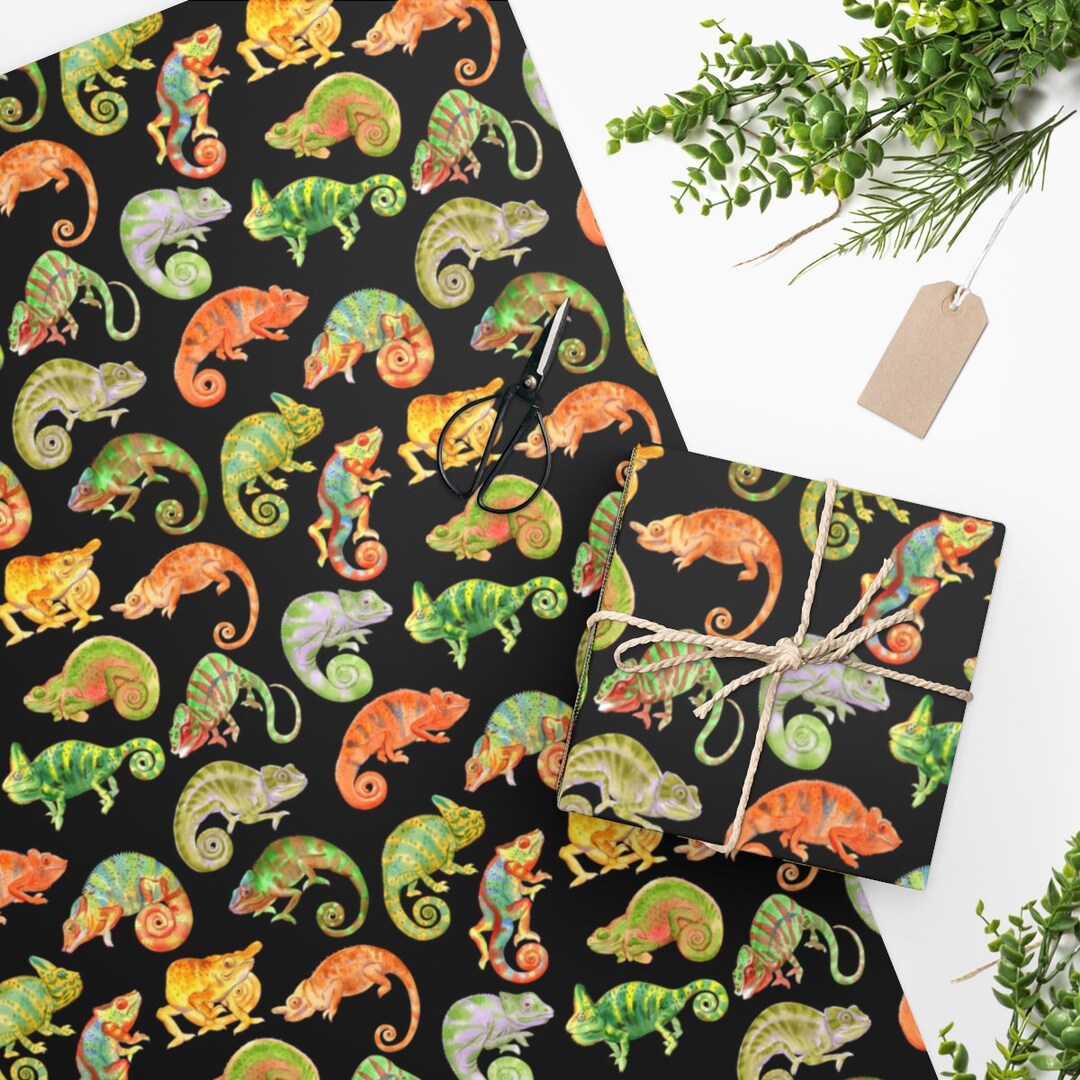 Chameleons Wrapping Paper, Two Sizes, Sustainably Sourced, Party ...