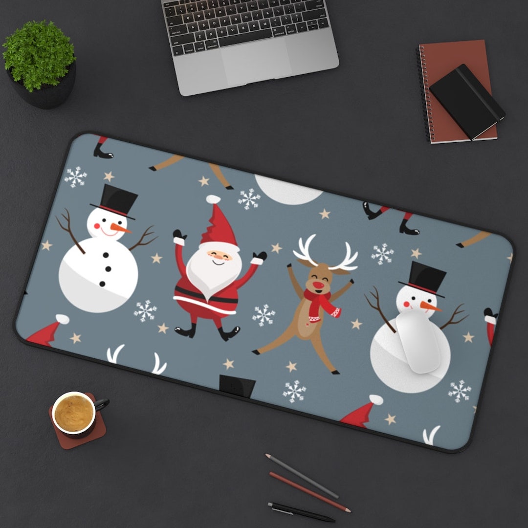 LARGE Snowman Desk Mat, 3 Sizes Non Slip Desk Pad, Office Computer Tech ...