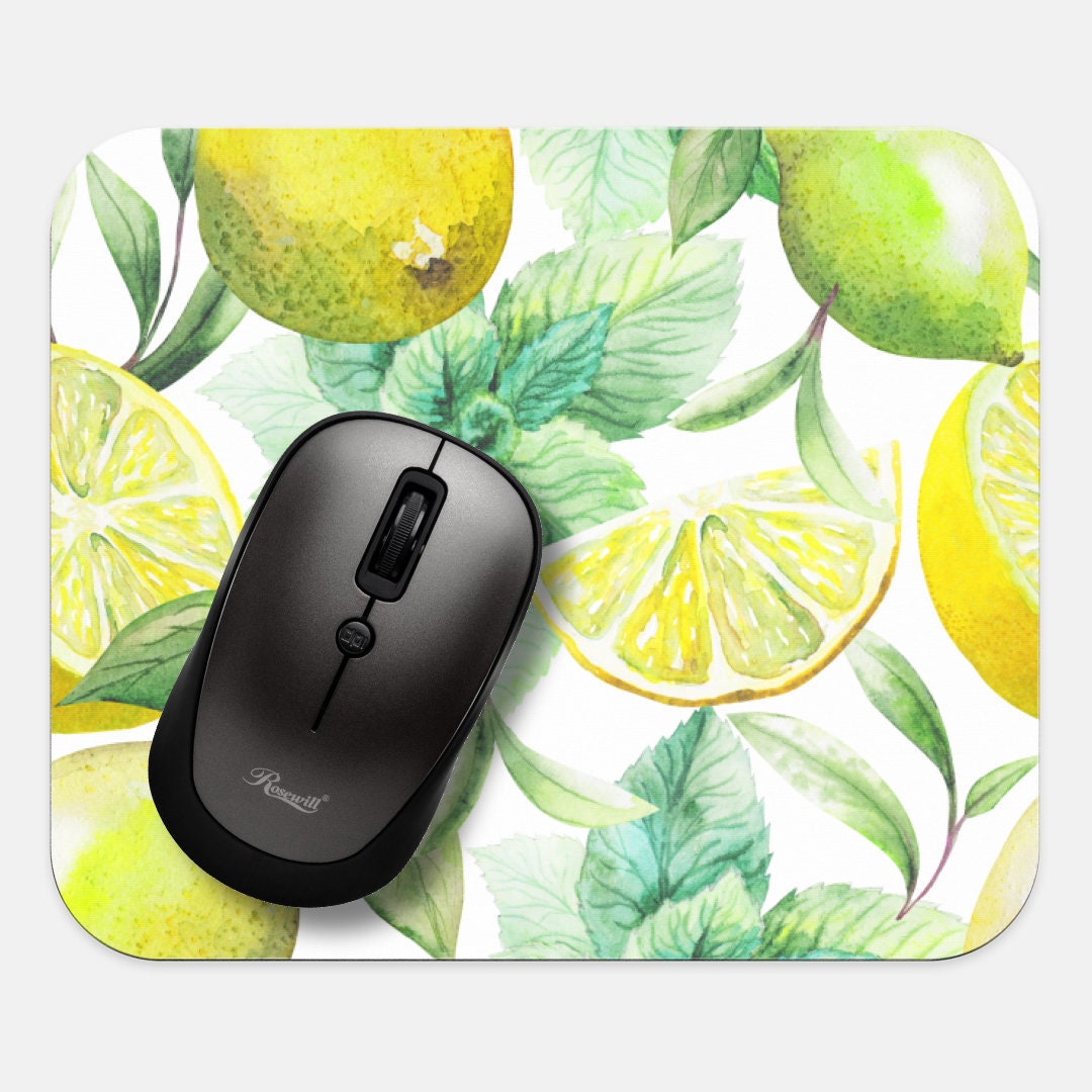 Lemons Mouse Pad, 9"x8" Citrus Fruit Lemon Food Mouse Pad, Tech Desk ...
