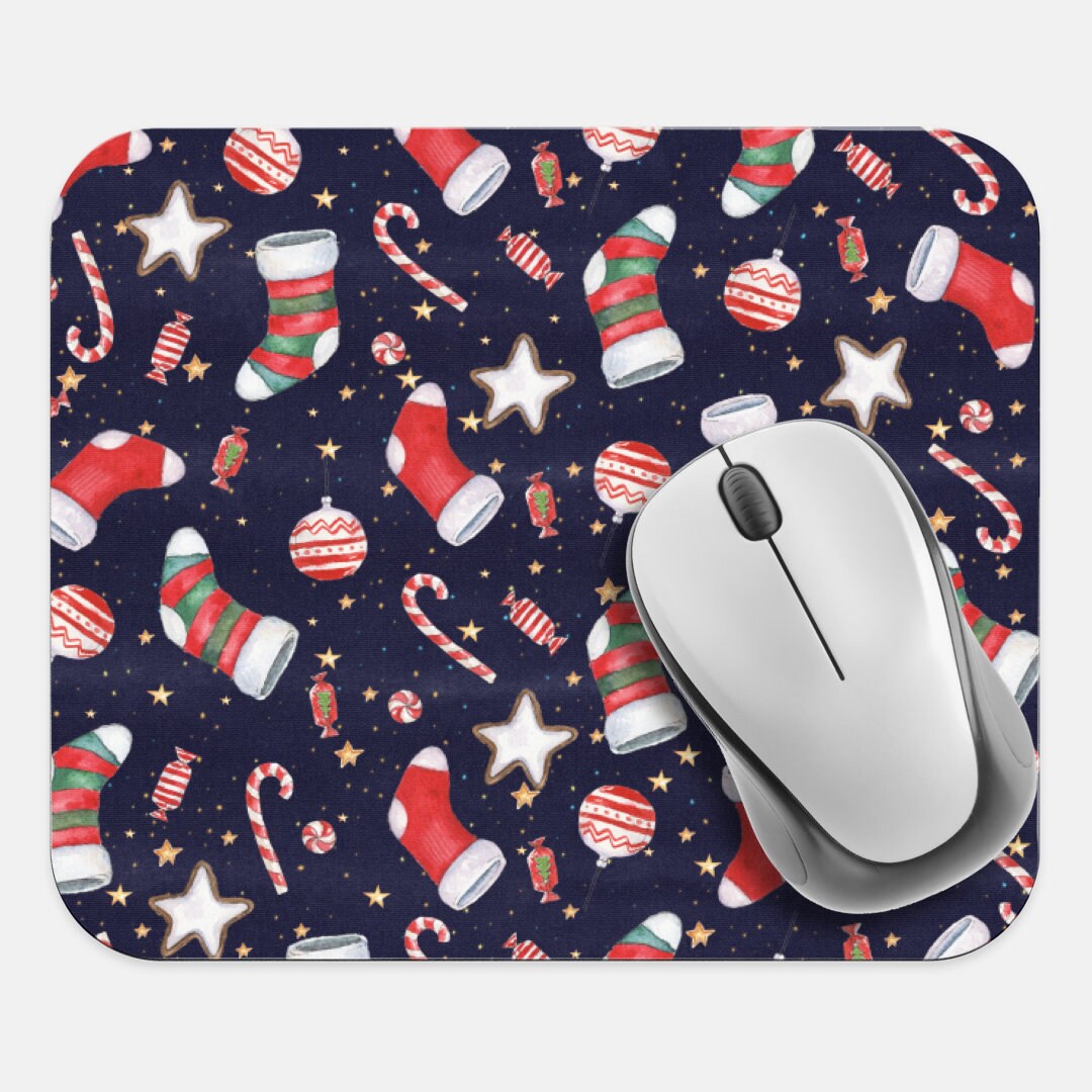 Christmas Mouse Pad, 9"x8" Stars Candy Cane Mouse Pad, Tech Desk Office ...
