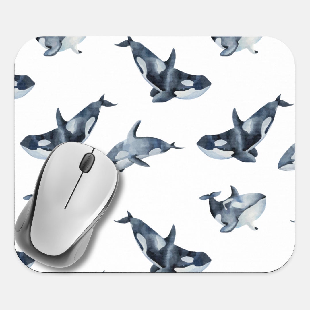 Whale Mouse Pad, 9x8 Animal Coral Reef Ocean Fish Mouse Pad, Tech Desk ...