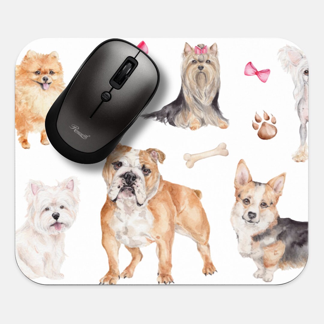 Cute Dogs Mouse Pad, 9"x8" Bulldog Pet Animal Print Mouse Pad, Tech ...