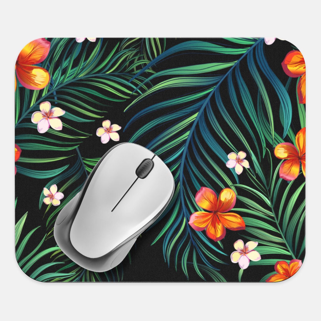 Tropical Jungle Mouse Pad, 9"x8" Floral Tropical Mouse Pad, Tech Desk ...