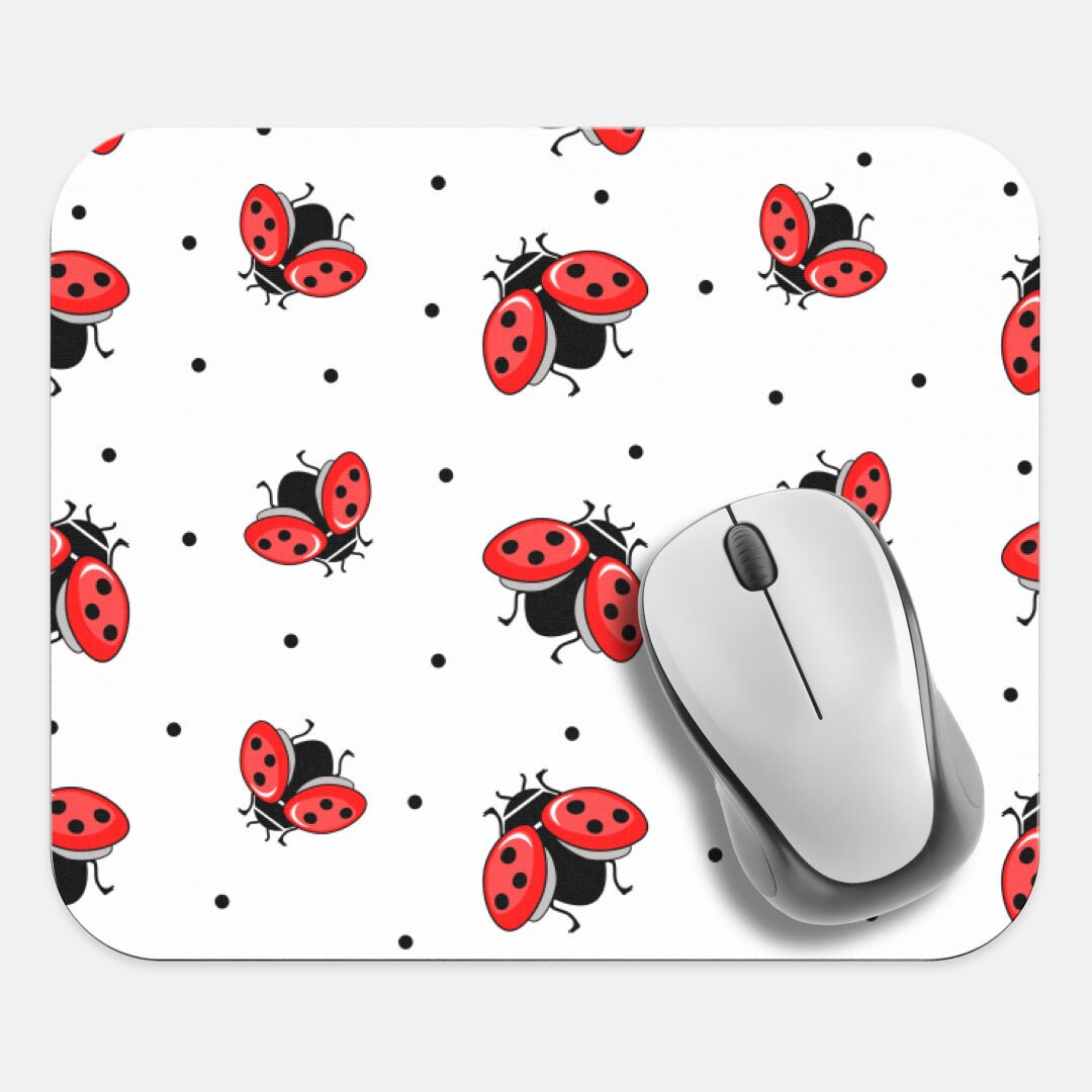 Lady Bugs Mouse Pad, 9"x8" Inch Ladybugs Animal Print Mouse Pad, Tech ...