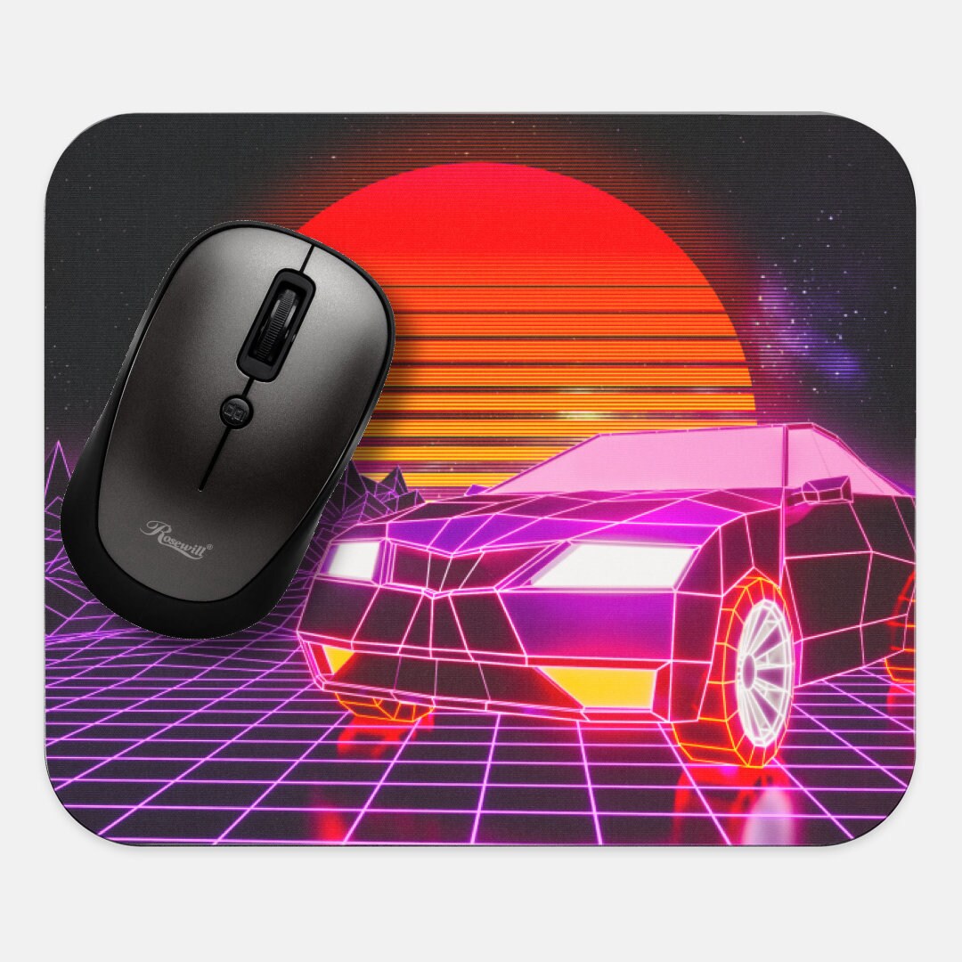 Retro 80's Mouse Pad, 9"x8" Car Sun Retro 90's Mouse Pad, Tech Desk ...