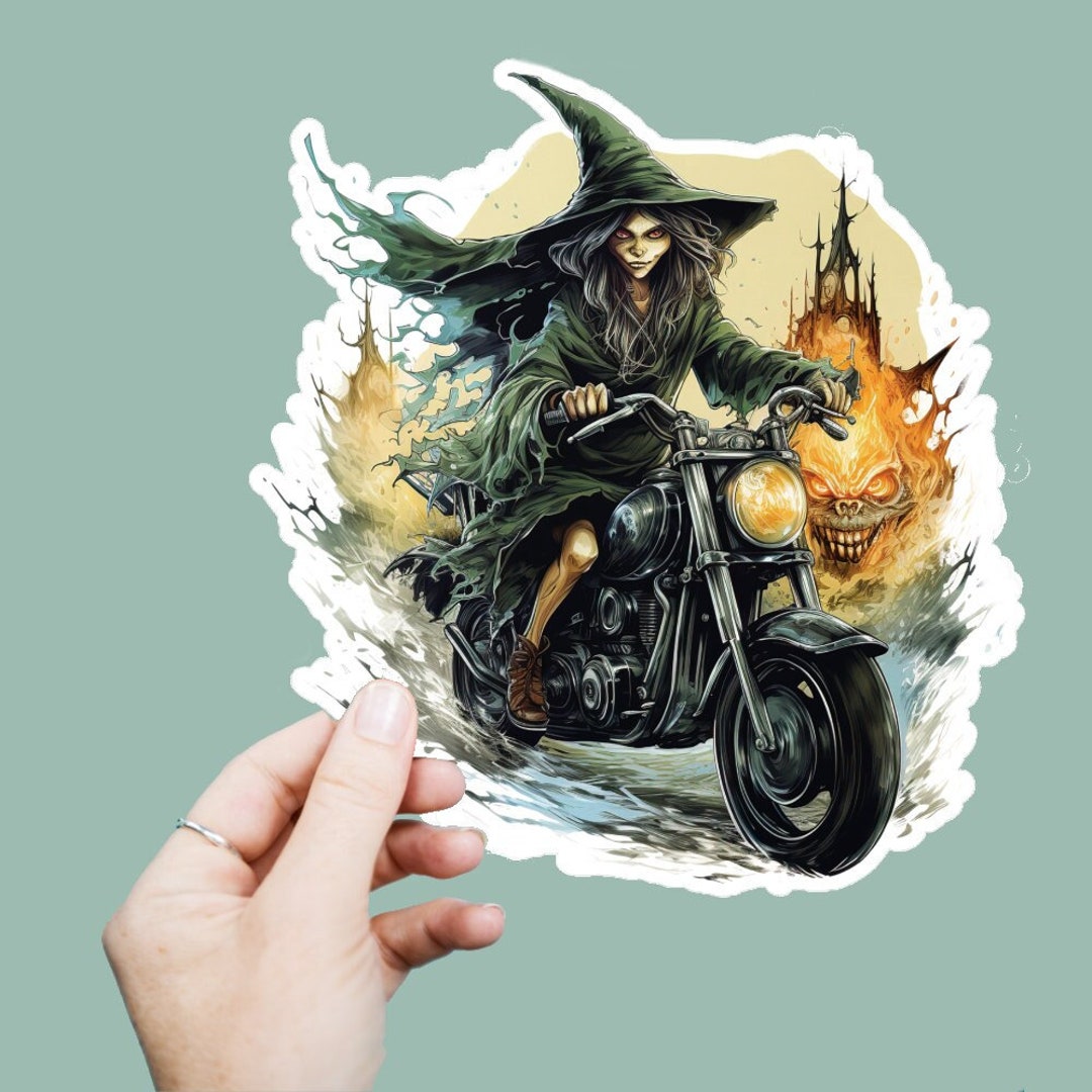 Halloween Witch Sticker Decal, Satin Finish Sticker, Watercolor Witchy ...