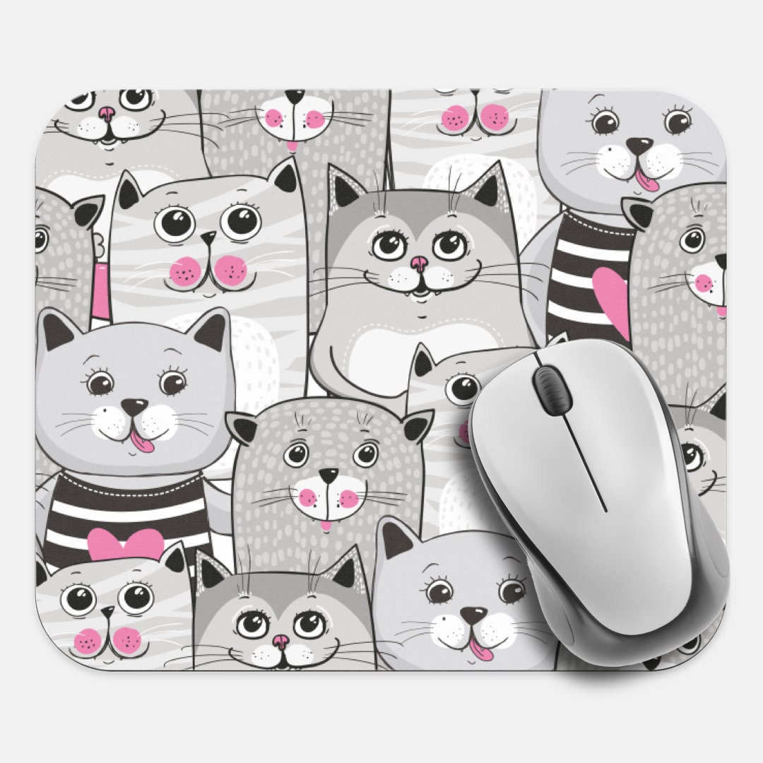Cats Mouse Pad, 9"x8" Funny Cat Kitten Animal Mouse Pad, Tech Desk ...