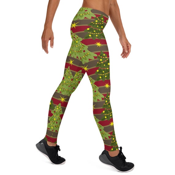 Christmas Leggings Holiday Leggings Womens Adult Yoga Pants Christmas Tree Holiday Clothing Polyester Spandex Leggings XS S M L XL Size Etsy Ireland