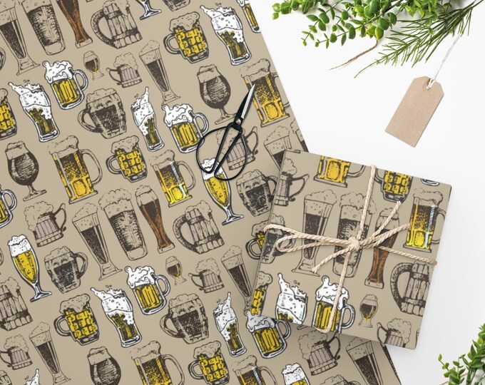 Reinbeer Gift Wrap, Beer Wrapping Paper, Funny Christmas Wrapping Paper ...