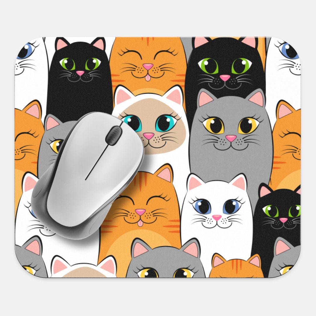 Cats Mouse Pad, 9"x8" Funny Cat Kitten Animal Mouse Pad, Tech Desk ...