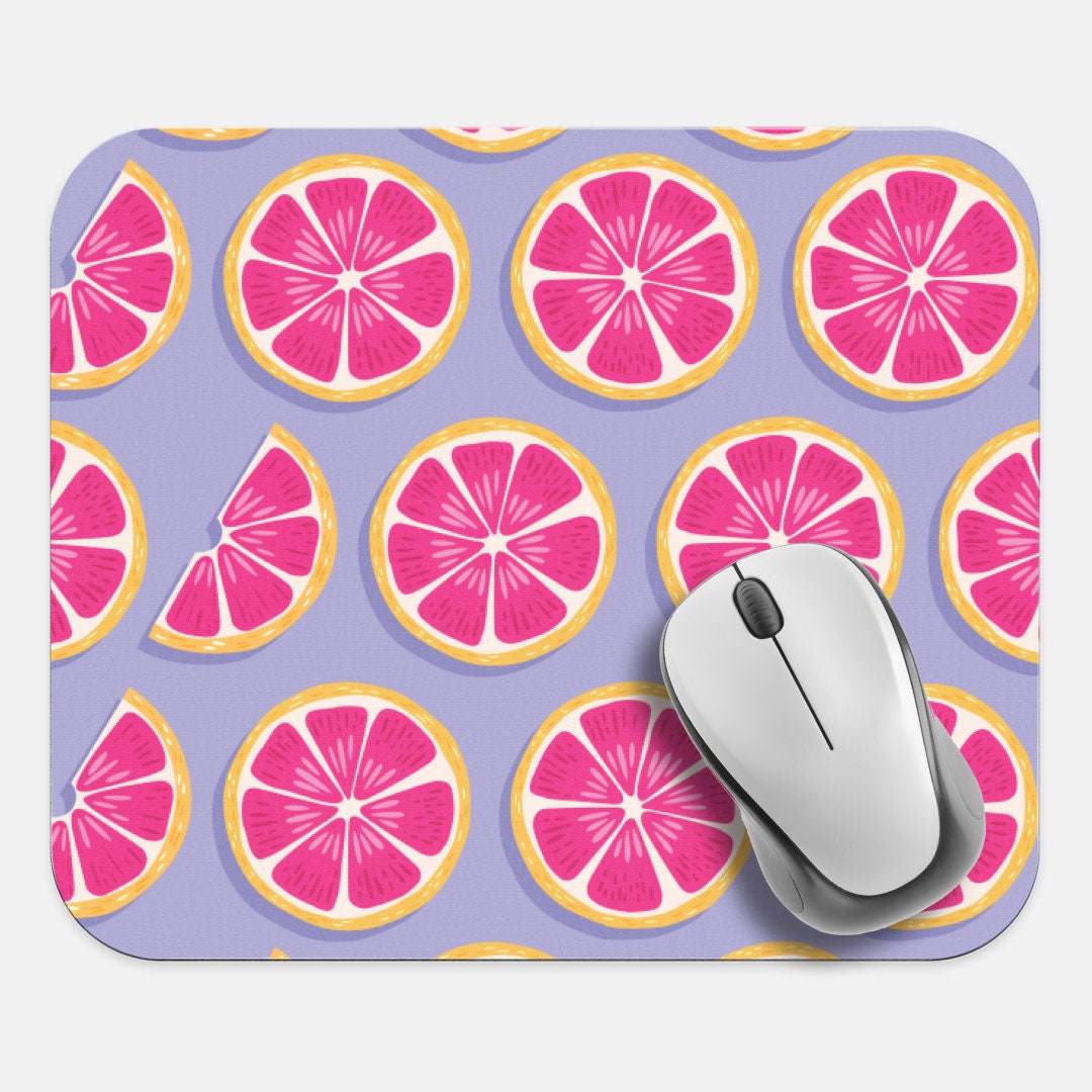 Grapefruit Mouse Pad, 9"x8" Citrus Fruit Slices Food Mouse Pad, Tech ...