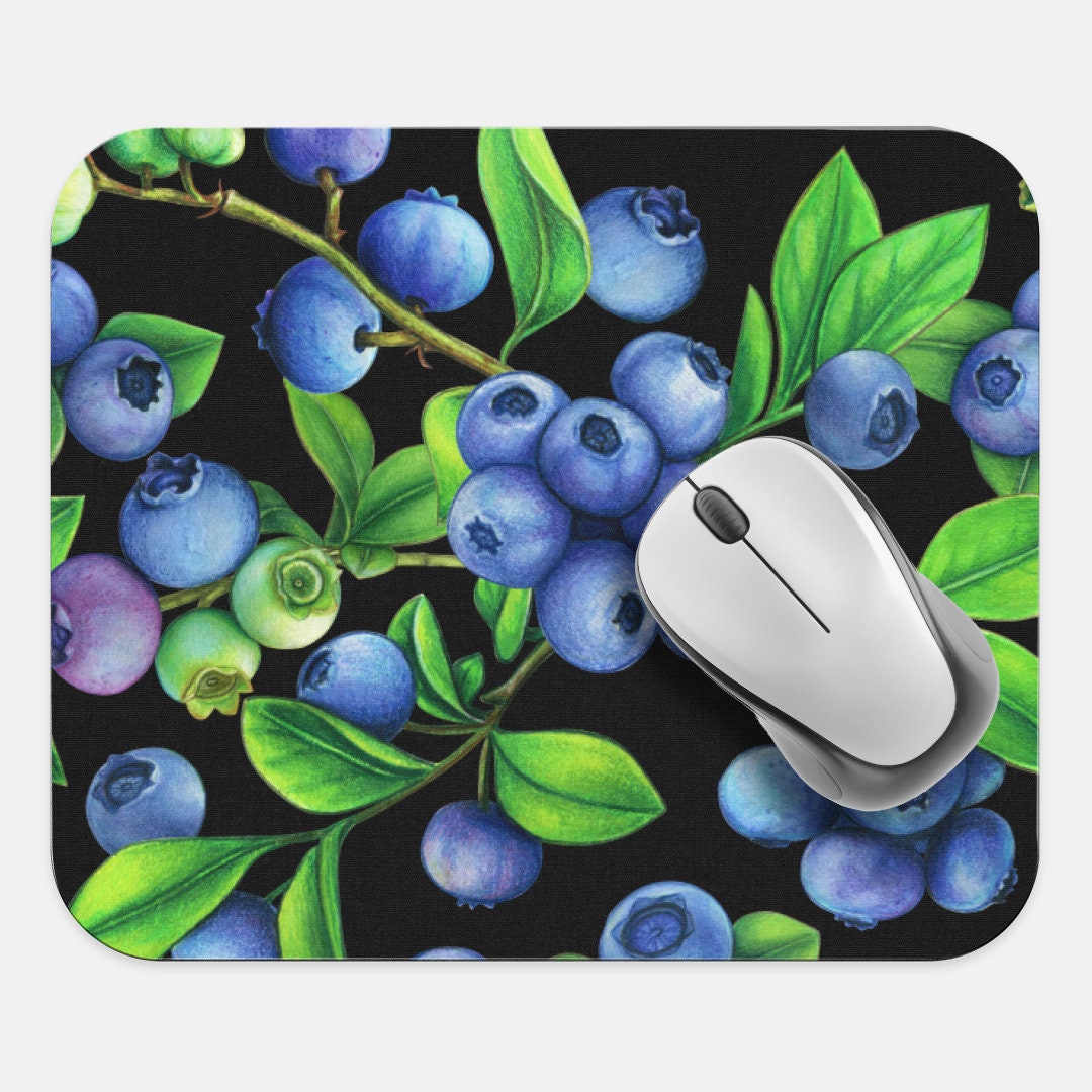 Blueberries Mouse Pad, 9"x8" Tropical Fruit Food Mouse Pad, Tech Desk ...