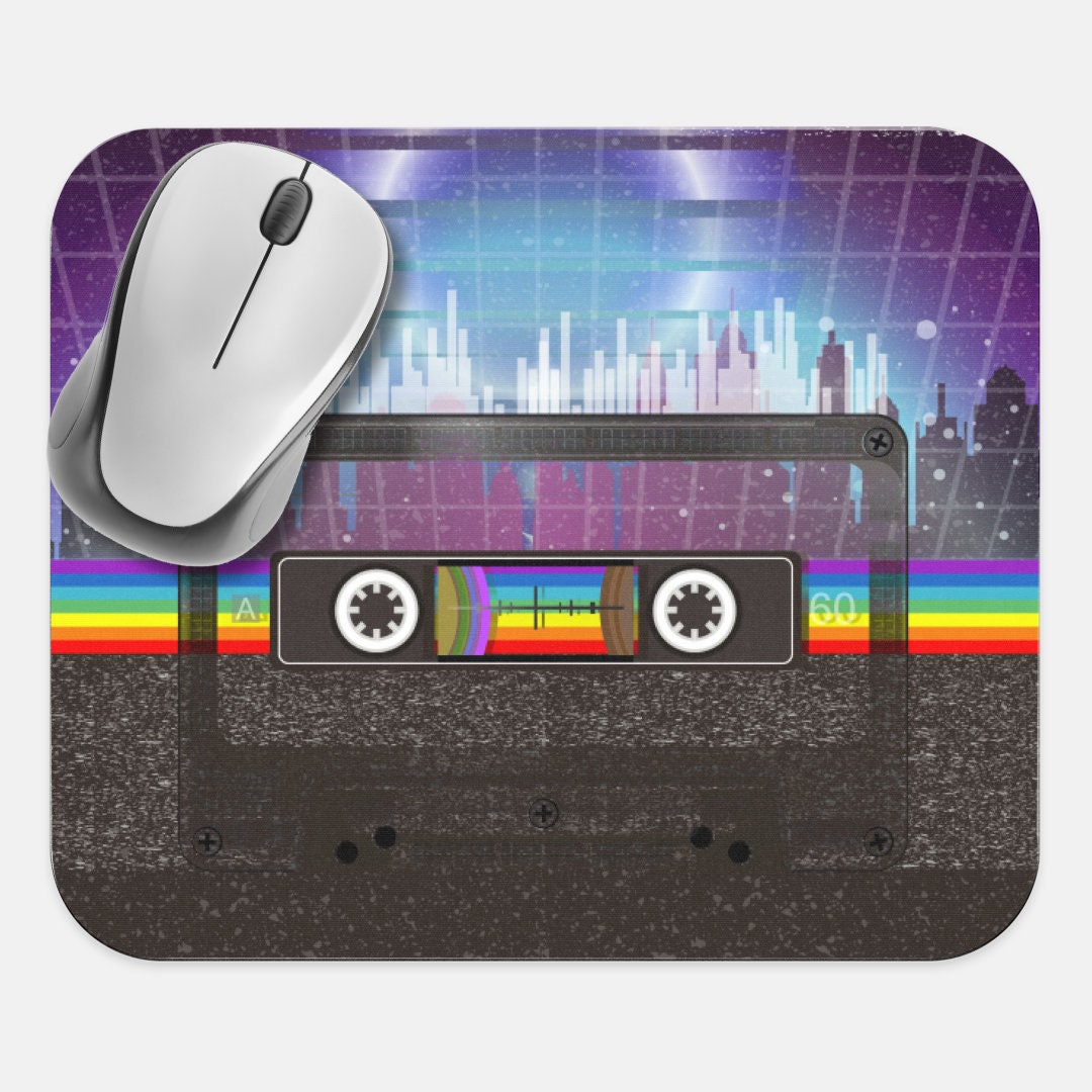 Retro 80's Mouse Pad, 9"x8" Music Cassette Party Mouse Pad, Tech Desk ...