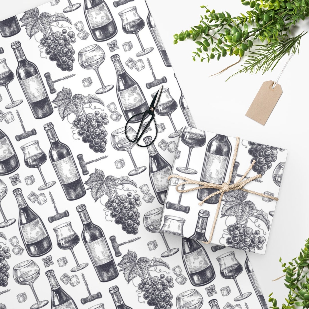 Wine Bottle Alcohol Wrapping Paper, Two Sizes, Sustainably Sourced ...