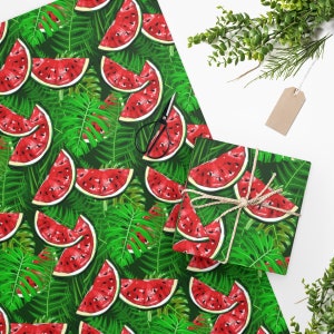 Watermelon Wrapping Paper, Two Sizes, Sustainably Sourced, Party ...