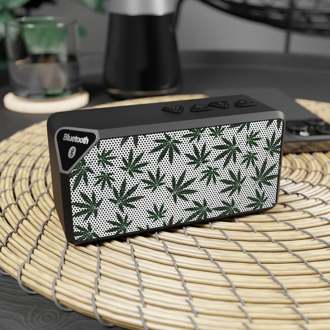 Marijuana Hemp Pot Leaf Print Bluetooth Speaker, 4.25 X 2.25 Sized ...