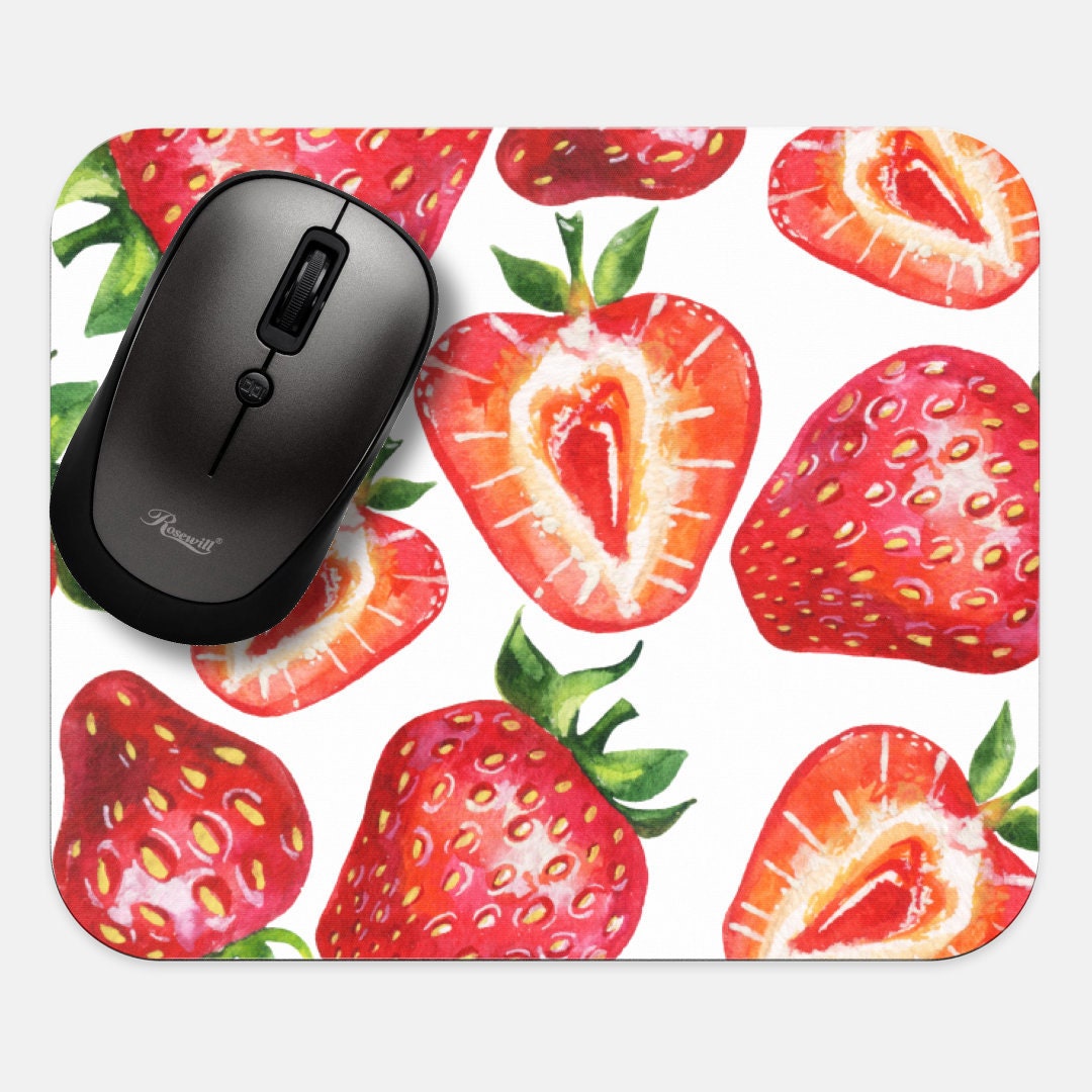 Strawberries Mouse Pad, 9"x8" Strawberry Food Mouse Pad, Tech Desk ...