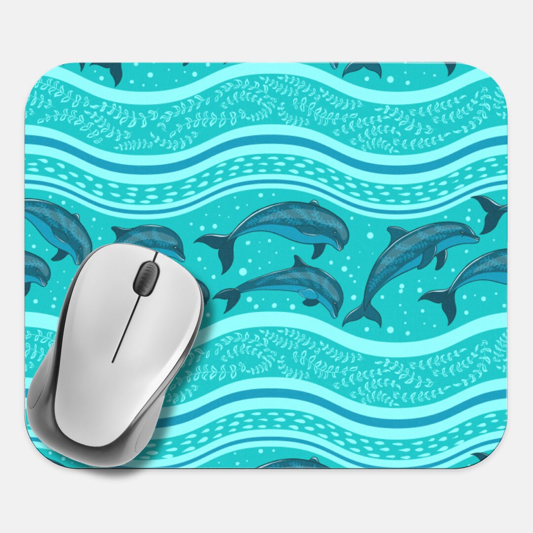 Dolphin Mouse Pad, 9"x8" Animal Dolphin Ocean Fish Mouse Pad, Tech Desk Office Computer Mouse ...