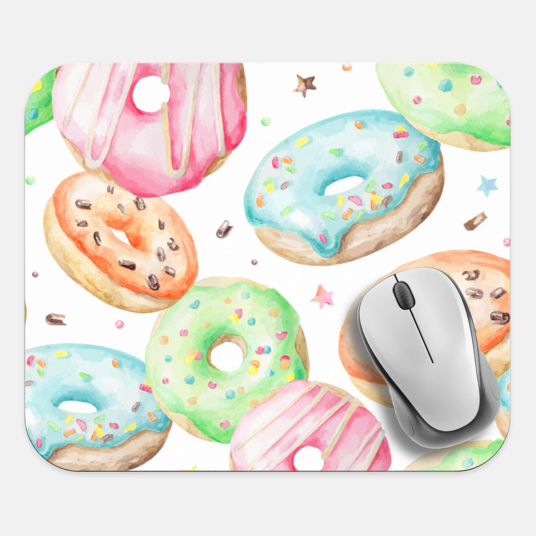 Donuts Mouse Pad, 9"x8" Funny Food Sweets Donuts Mouse Pad, Tech Desk ...