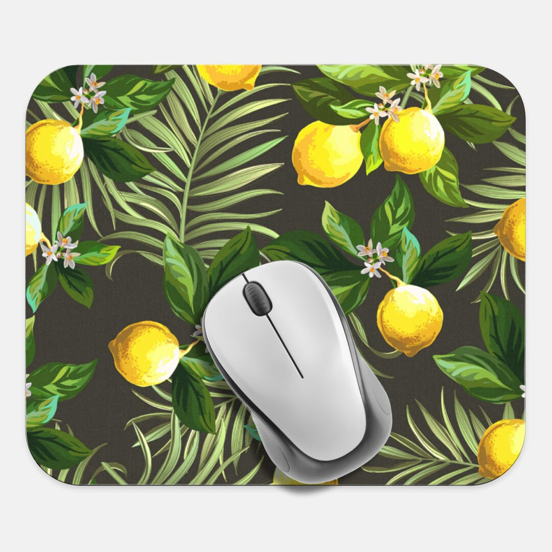 Lemons Mouse Pad, 9"x8" Citrus Fruit Lemon Food Mouse Pad, Tech Desk ...