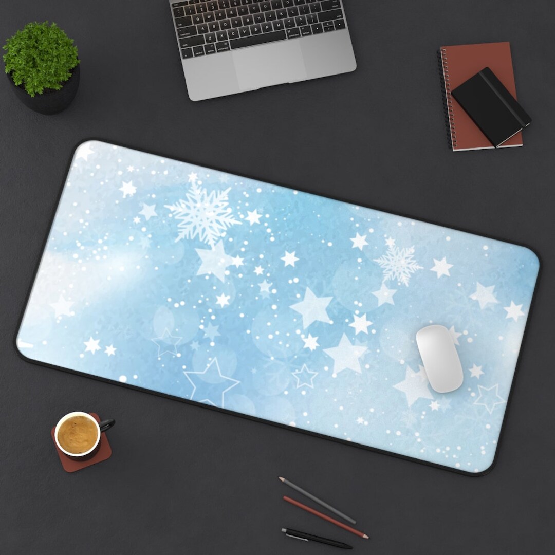 LARGE Winter Snow Desk Mat, 3 Sizes Non Slip Desk Pad, Office Computer ...