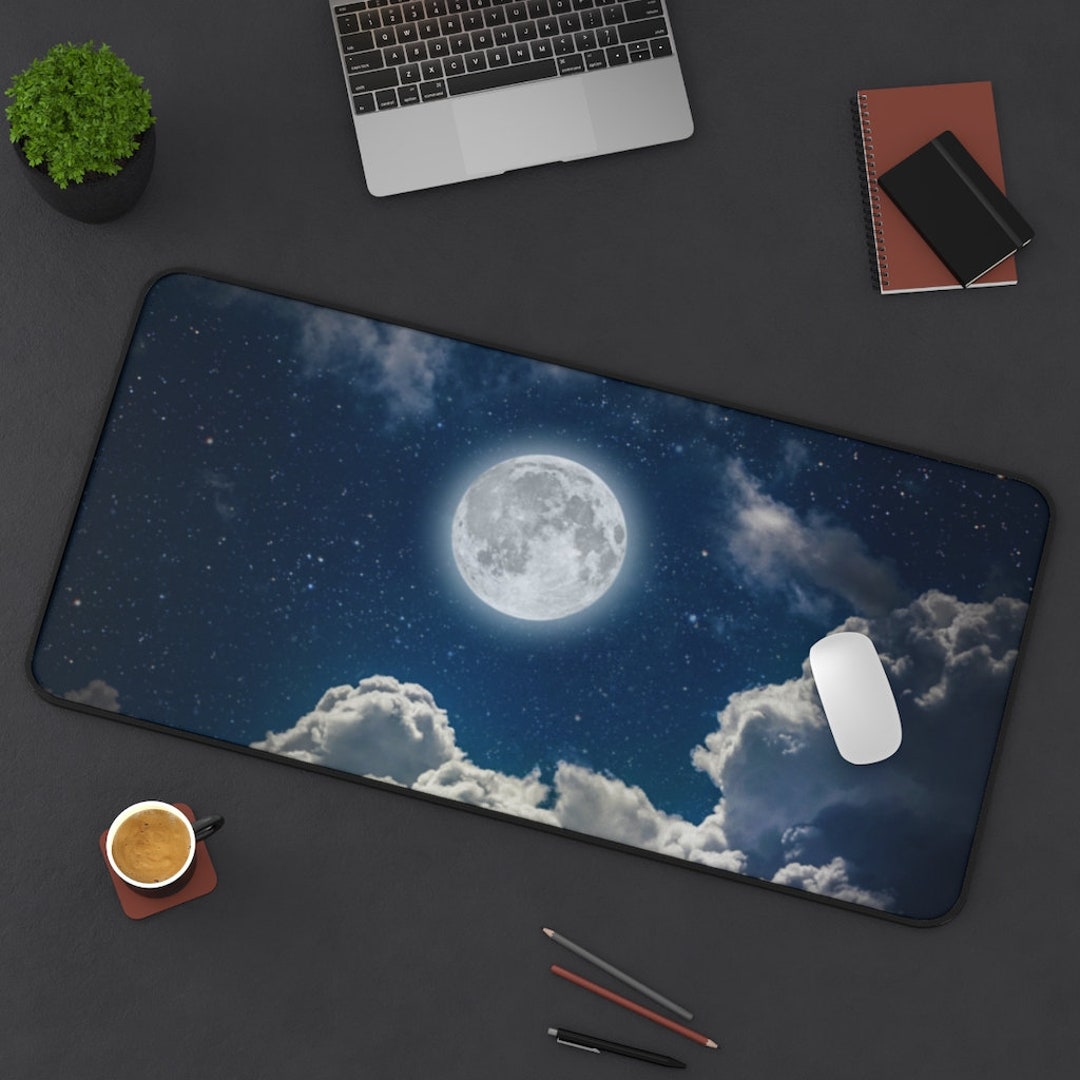 LARGE Full Moon Desk Mat, 3 Sizes Non Slip Desk Pad, Office Computer ...