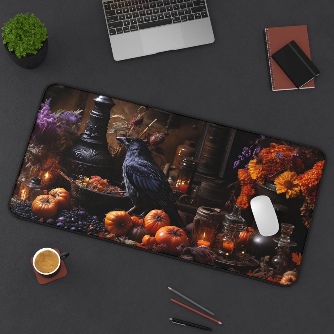 LARGE Autumn Halloween Desk Mat, 3 Sizes Non Slip Desk Pad, Office ...