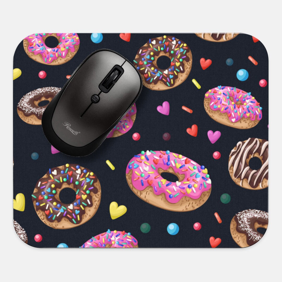 Donuts Mouse Pad, 9x8 Funny Food Sweets Donuts Mouse Pad, Tech Desk ...
