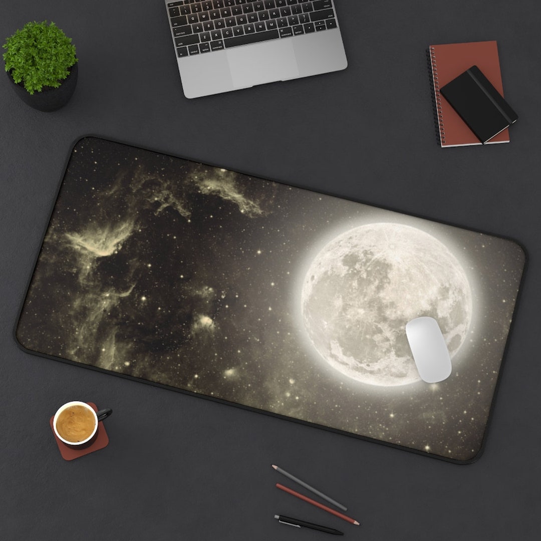 LARGE Full Moon Desk Mat 3 Sizes Non Slip Desk Pad Office - Etsy