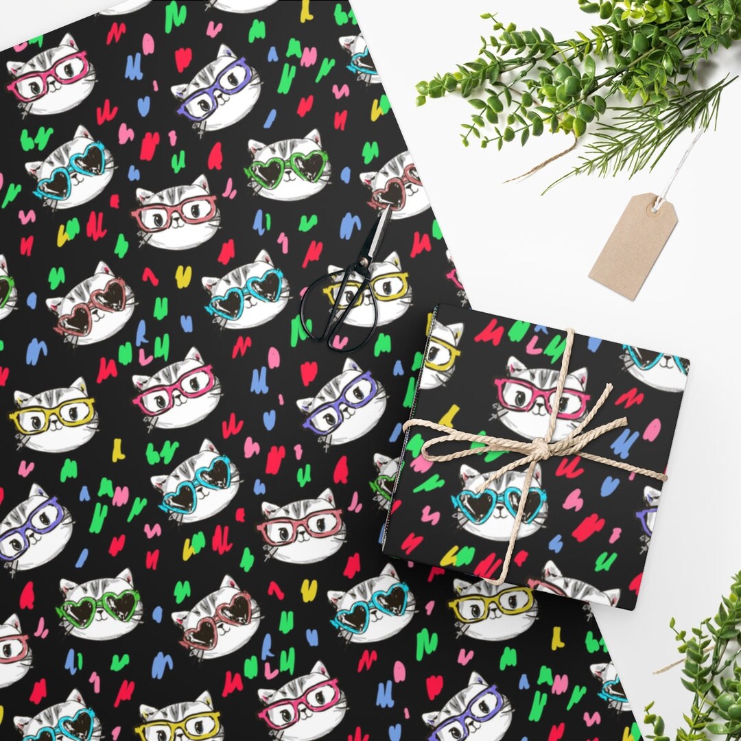 Retro Cats Wrapping Paper, Two Sizes, Sustainably Sourced, Party ...